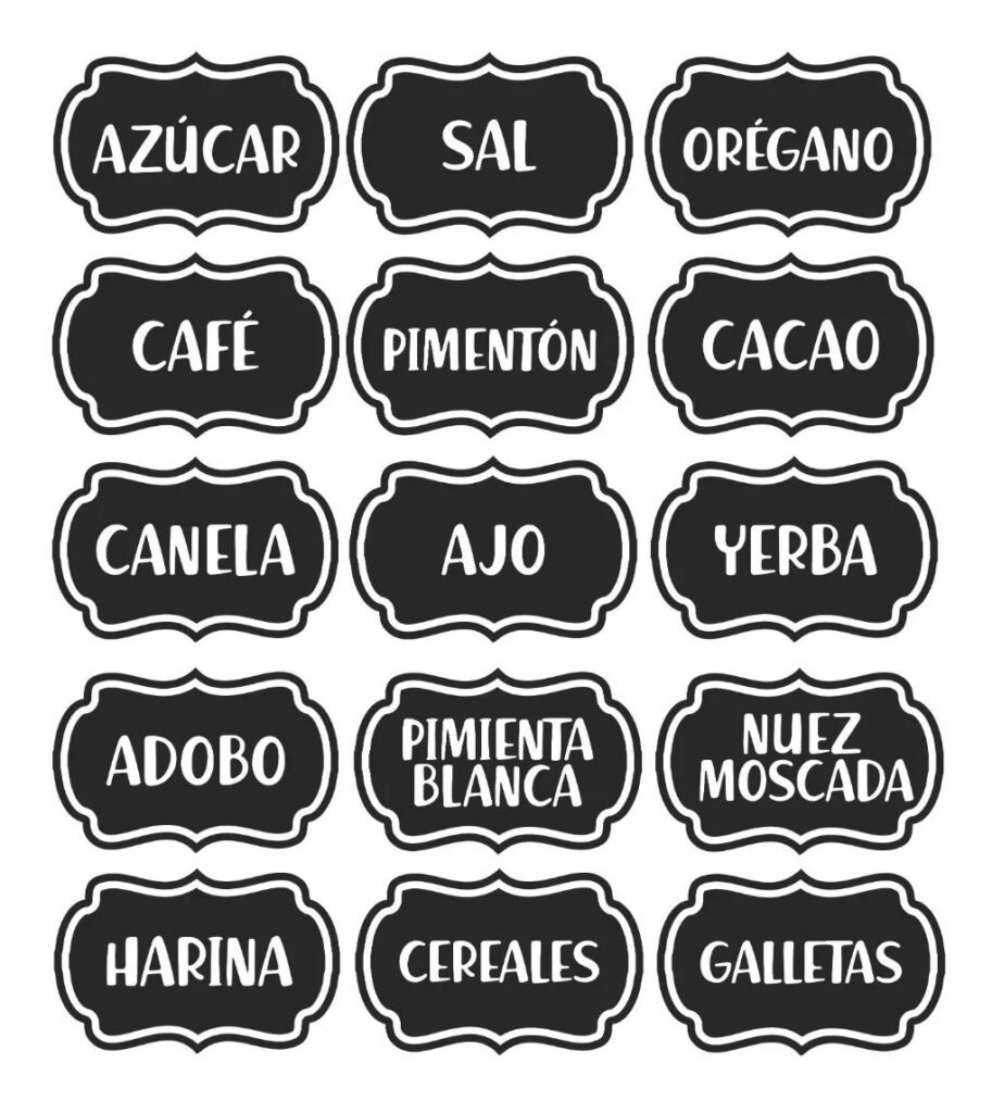 Etiquetas Para Condimentos - TRES PLUMAS